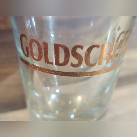 Vintage | Dining | Goldschlager Double Shot Glass Clear With Gold ...
